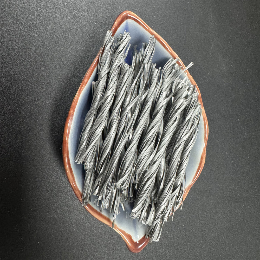 Biture Grey PP Fiber Twisted Bunchy Form For Reinforcement To Crack ...